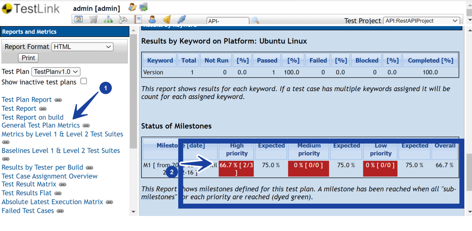TestLink Milestones - TestingDocs