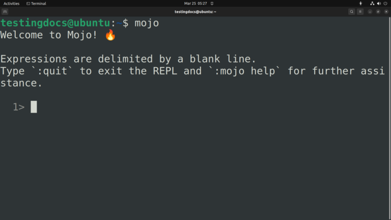 Mojo REPL Environment - TestingDocs