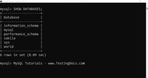MySQL Database Structure - TestingDocs