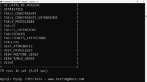 MySQL INFORMATION_SCHEMA Database - TestingDocs