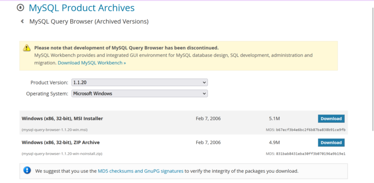 Mysql Query Browser