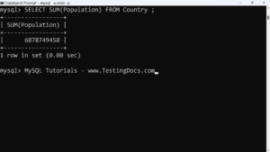 MySQL Aggregate Functions - TestingDocs
