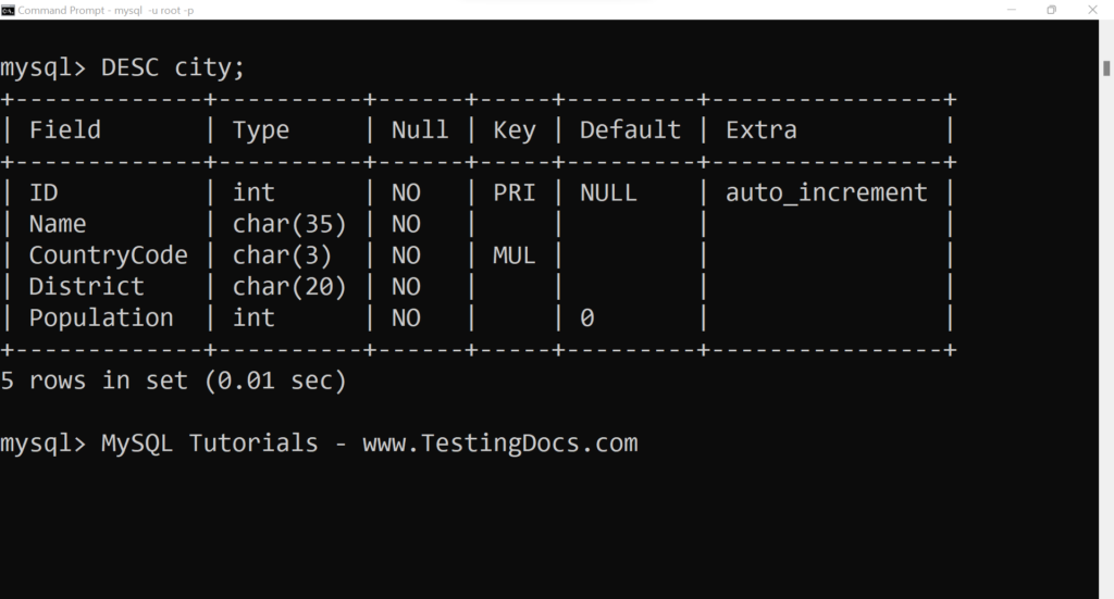 Mysql Database Structure