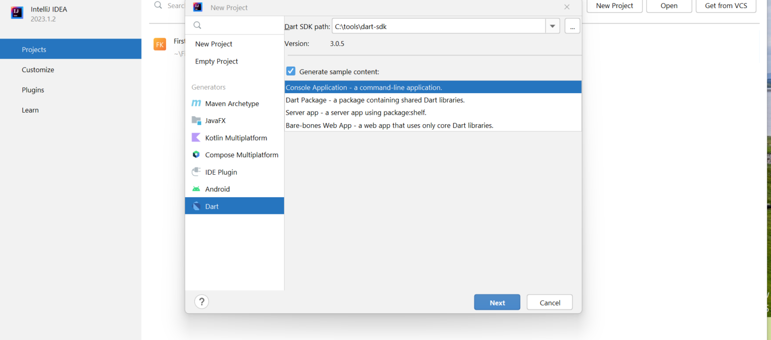 New Dart Project using IntelliJ IDE - TestingDocs