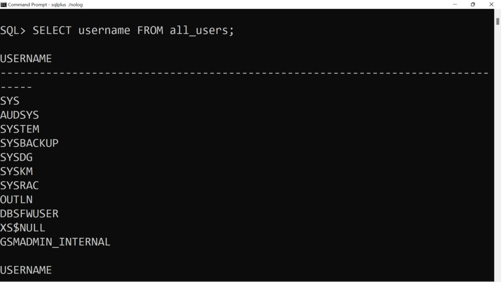Oracle Administrative User Accounts TestingDocs