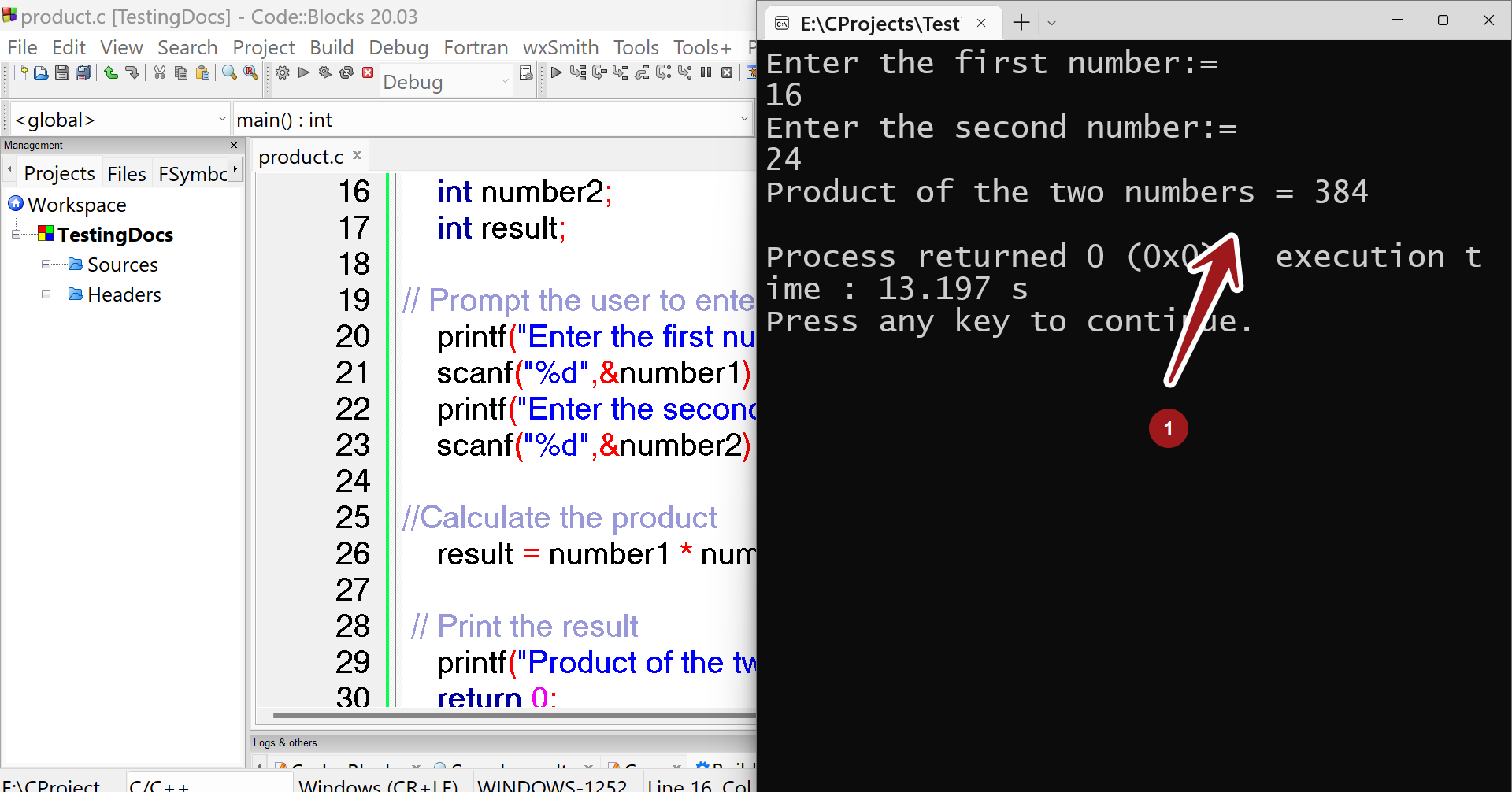 C Program To Find The Product Of Two Integer Numbers TestingDocs