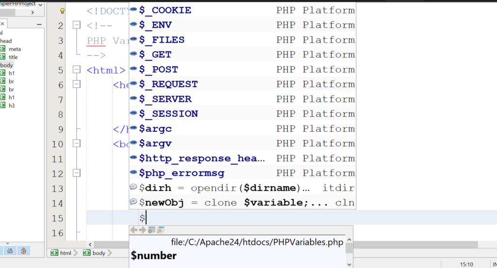 PHP Variables - TestingDocs