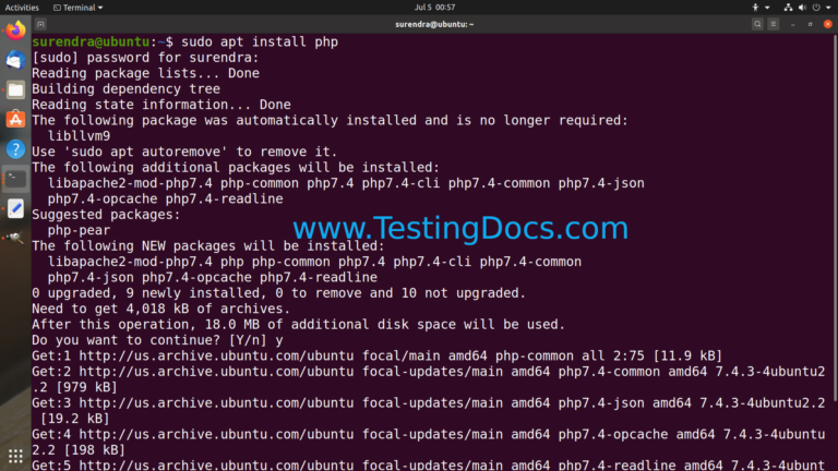 Install PHP on Ubuntu Linux - TestingDocs