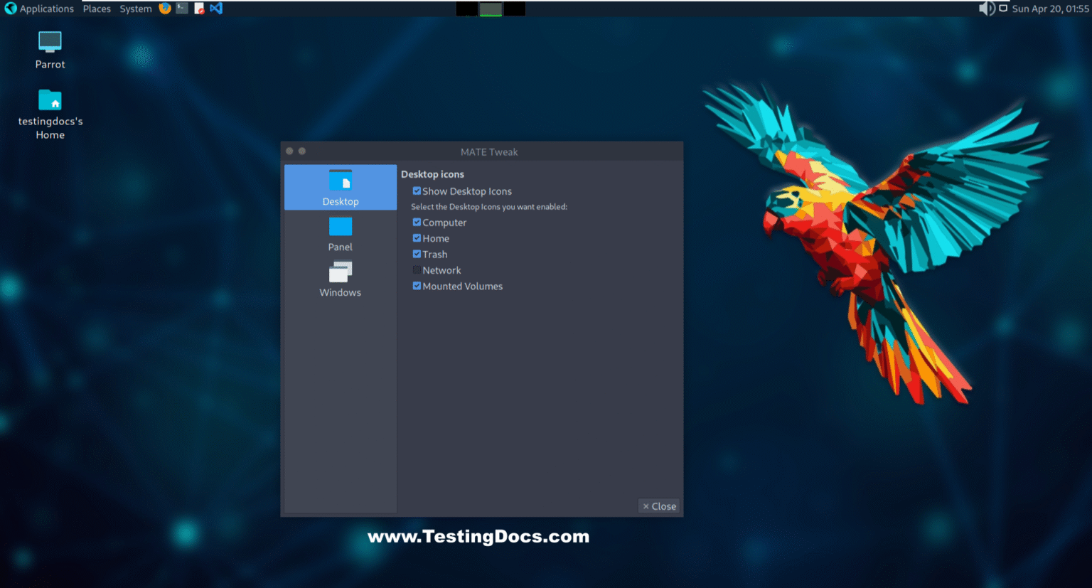 Parrot MATE Desktop Environment - TestingDocs