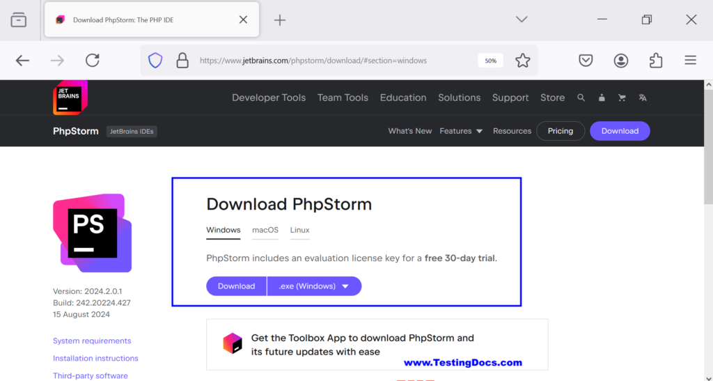Download and Install PhpStorm - TestingDocs