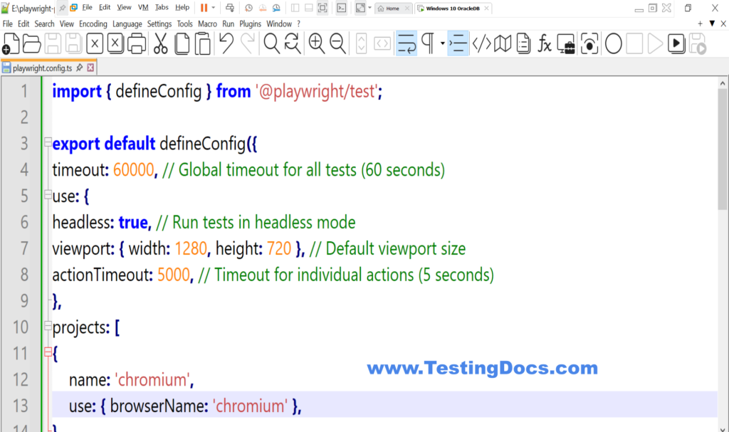 Playwright Configuration File | TestingDocs