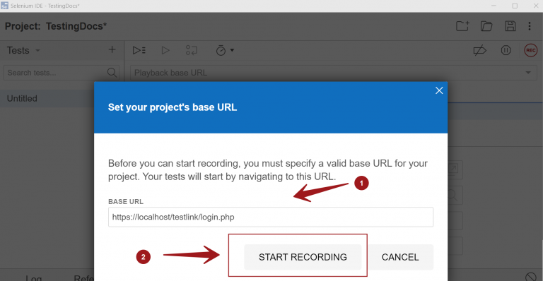 Record Test Script using Selenium IDE - TestingDocs