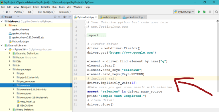 Running a Python Selenium Script - TestingDocs