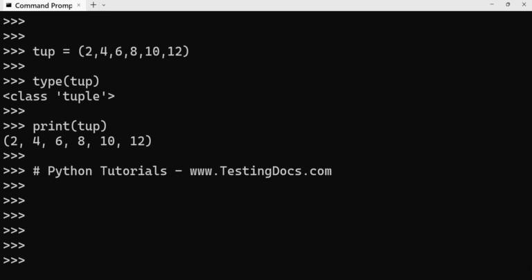 Python Tuples - TestingDocs