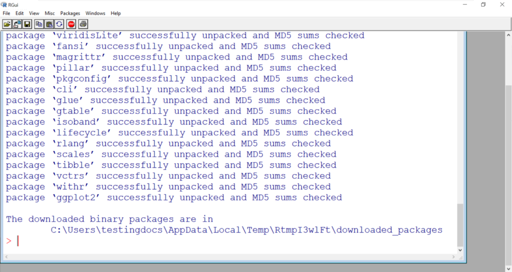 Install R Packages - TestingDocs