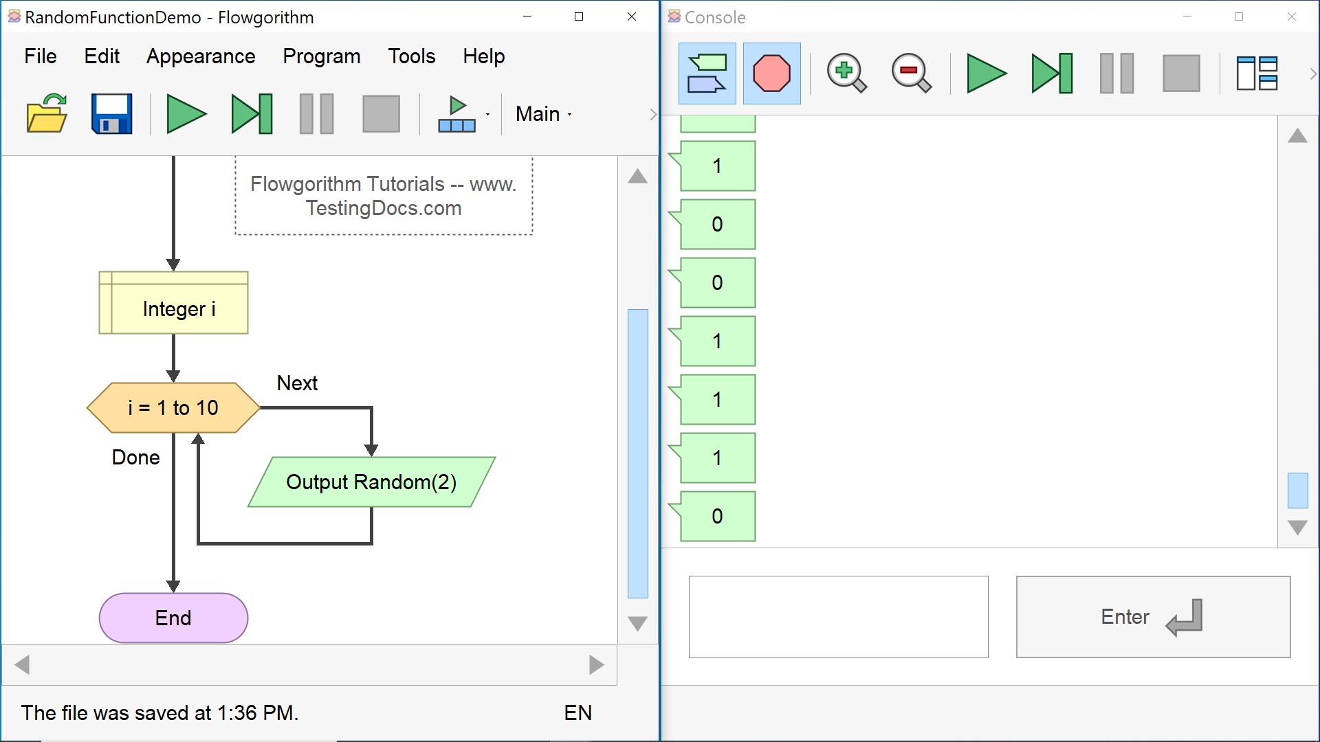 Flowgorithm Random Function TestingDocs