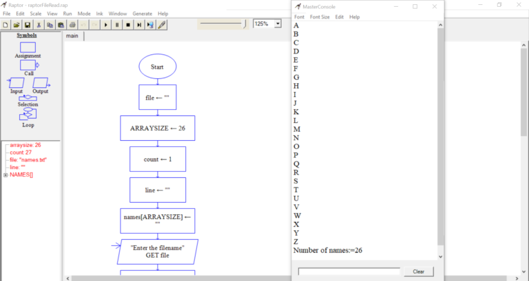 Read a File in the RAPTOR Flowchart - TestingDocs