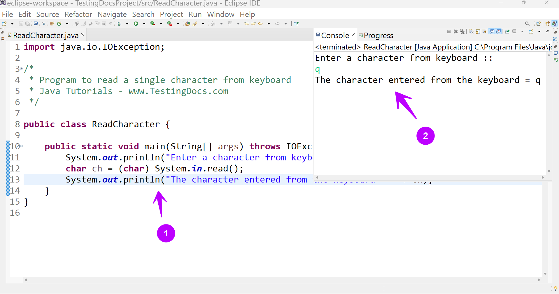Java Program To Read A Character From The Keyboard TestingDocs
