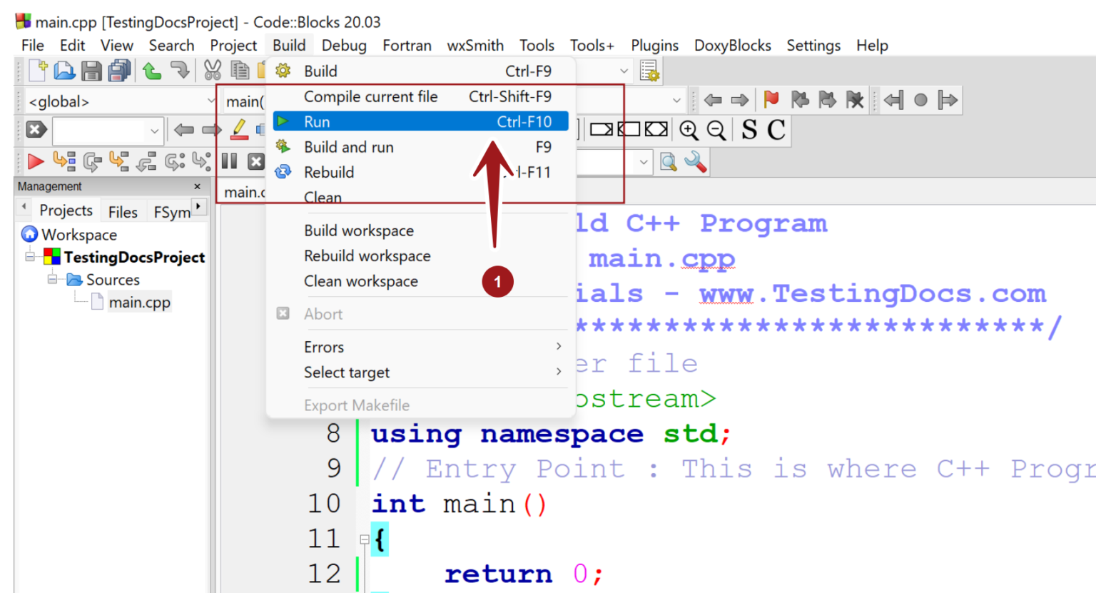 Run C Project Using Code Blocks IDE TestingDocs