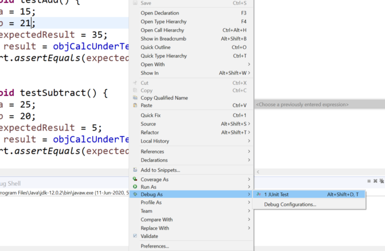 Debug Junit Tests Using Ide Testingdocs