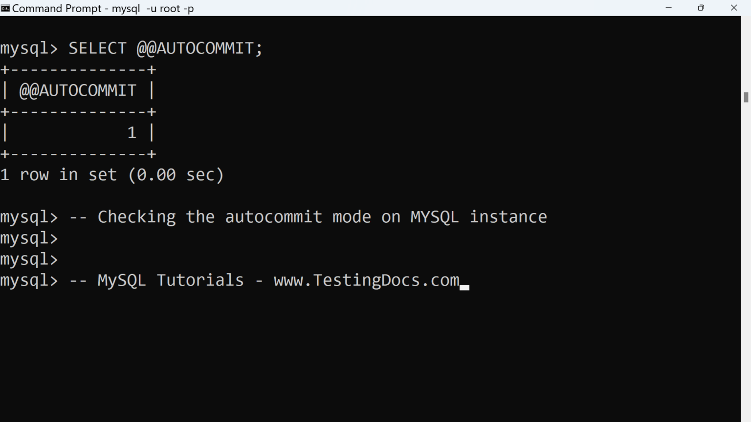 MySQL Transaction Statements - TestingDocs