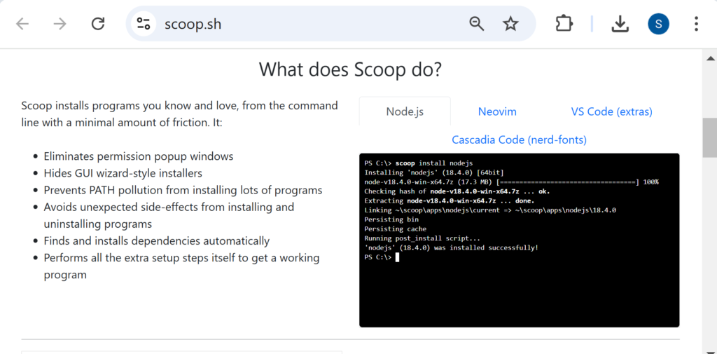 Scoop Installer for Windows - TestingDocs