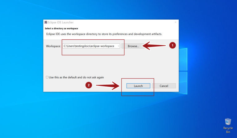 Eclipse Workspace - TestingDocs