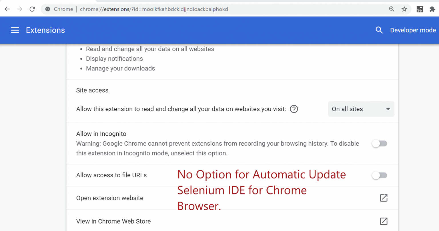 Selenium IDE Automatic Updates - TestingDocs