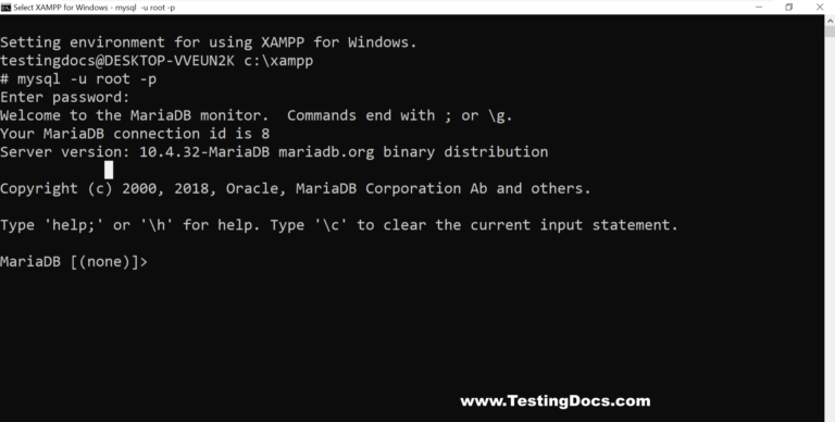 Set Mysql Root User Password Using Xampp