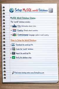 Setup MySQL world Database | TestingDocs