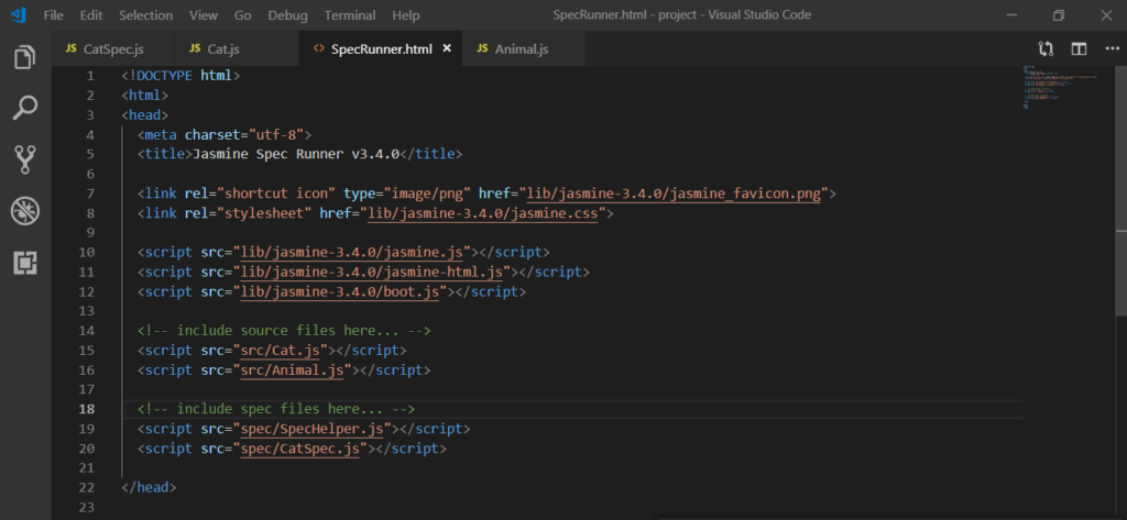 Write tests with Jasmine Standalone - TestingDocs