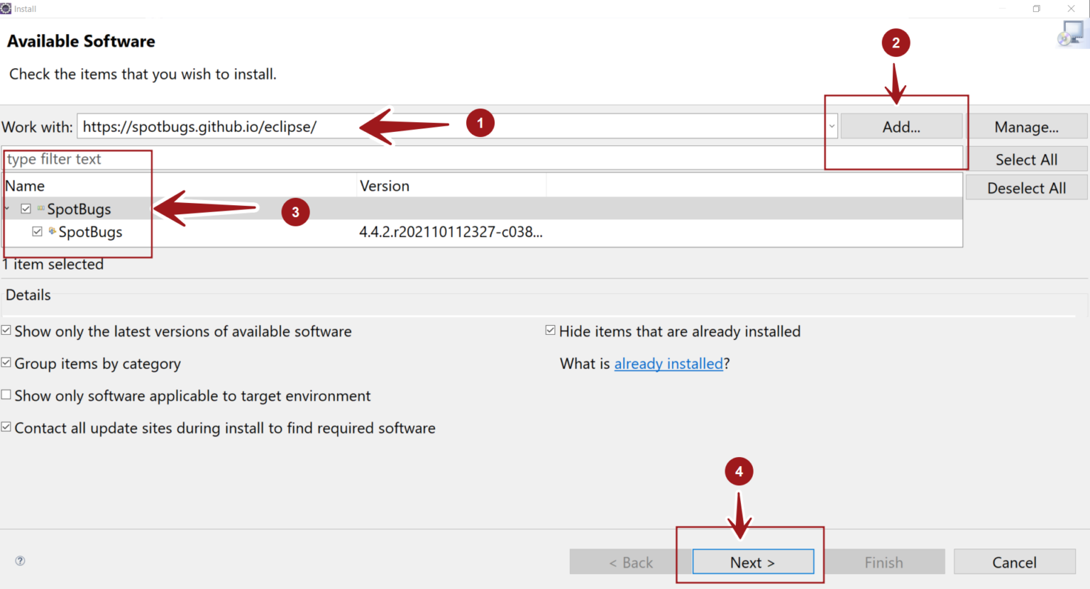 Install SpotBugs Eclipse Plugin - TestingDocs