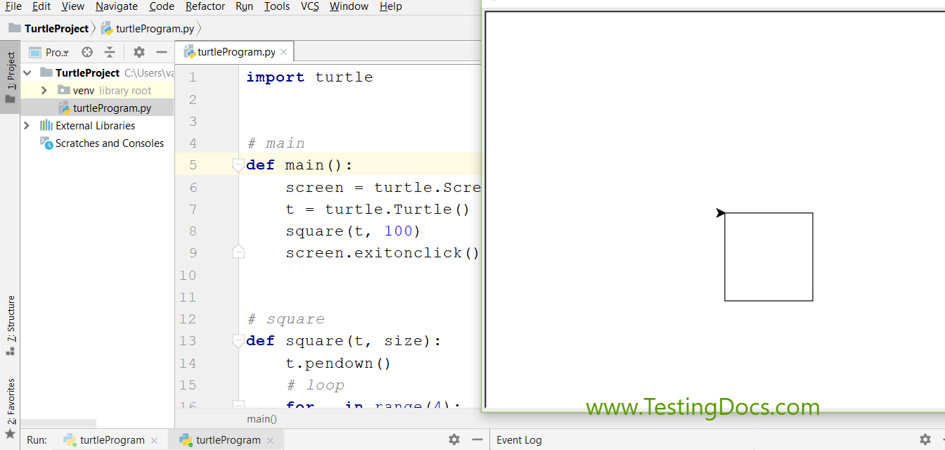 Python Turtle Graphics TestingDocs
