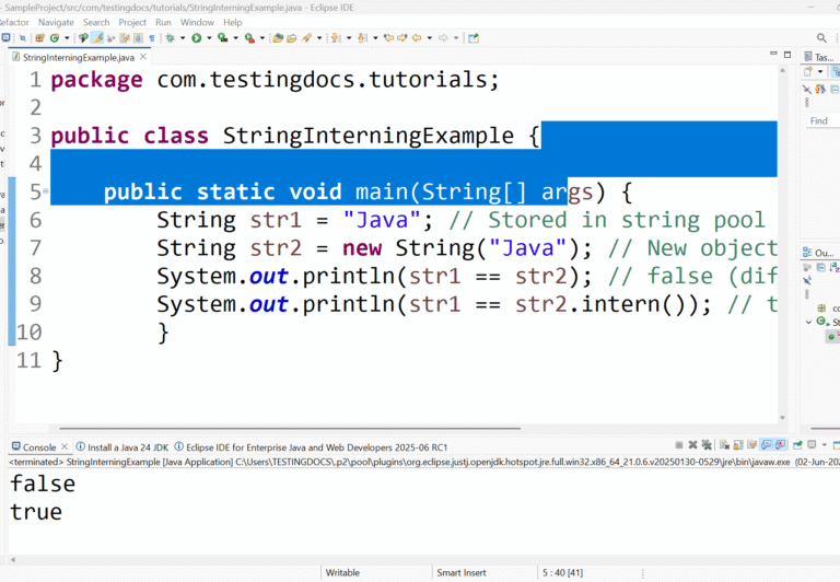 String Interning In Java