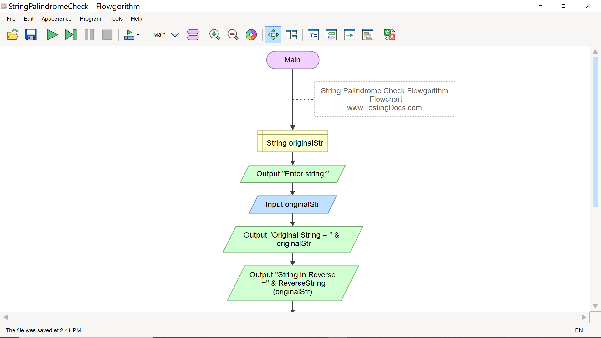 Determine String Is A Palindrome Flowchart TestingDocs
