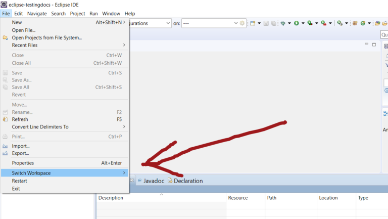 Eclipse Workspace - TestingDocs