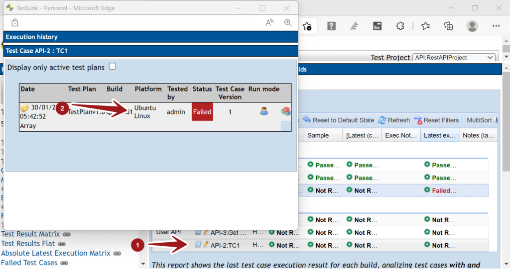 Test Result Matrix in TestLink | TestingDocs.com