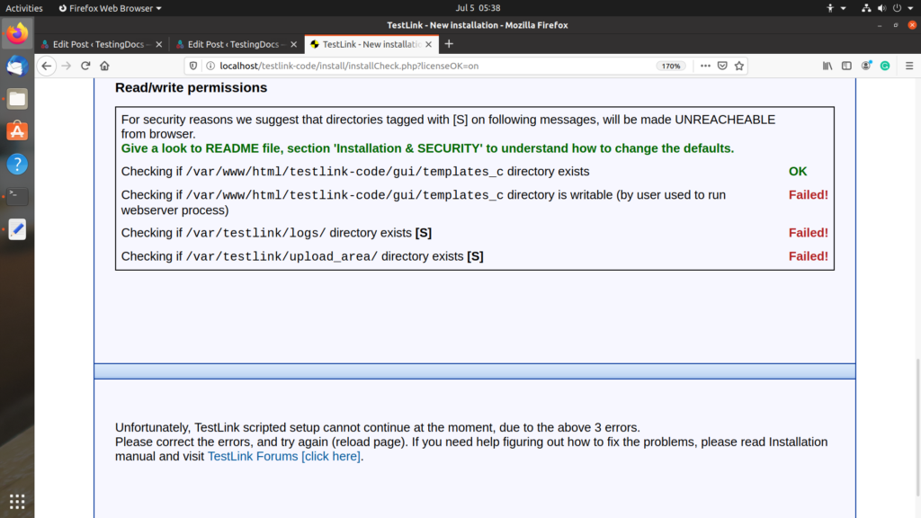 Common TestLink Errors - TestingDocs