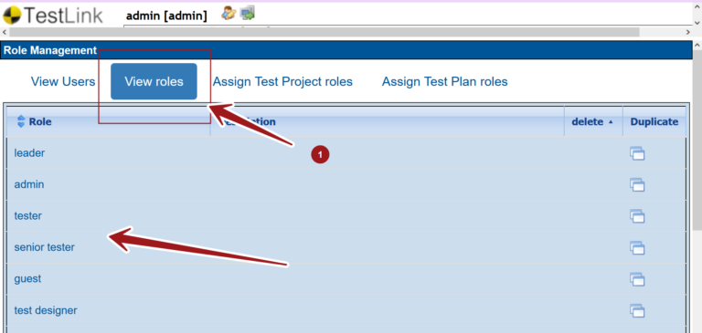 TestLink Default Roles - TestingDocs