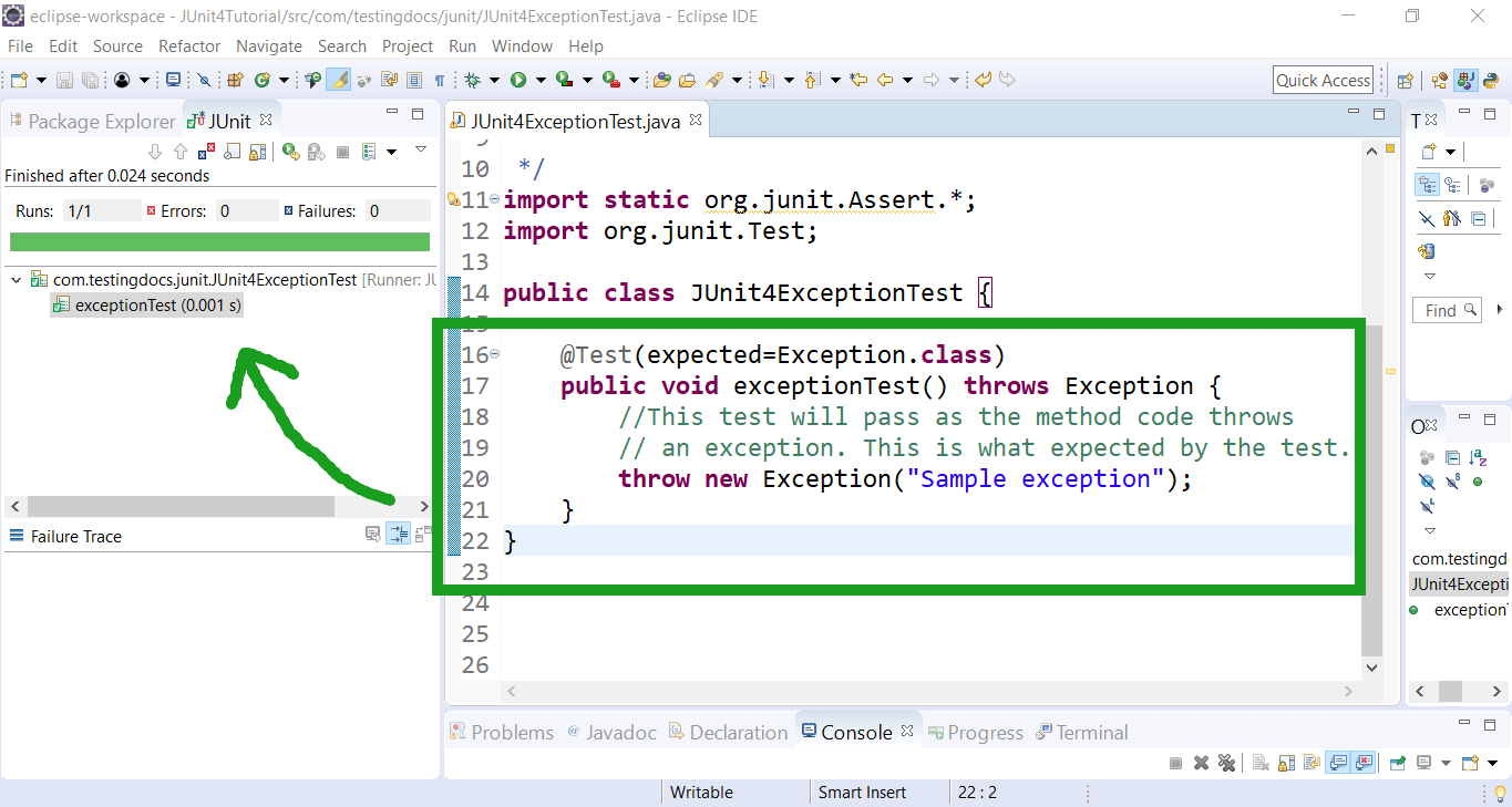Testing Exceptions In JUnit TestingDocs