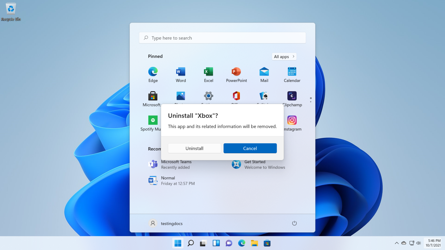 Uninstall Windows 11 App - TestingDocs