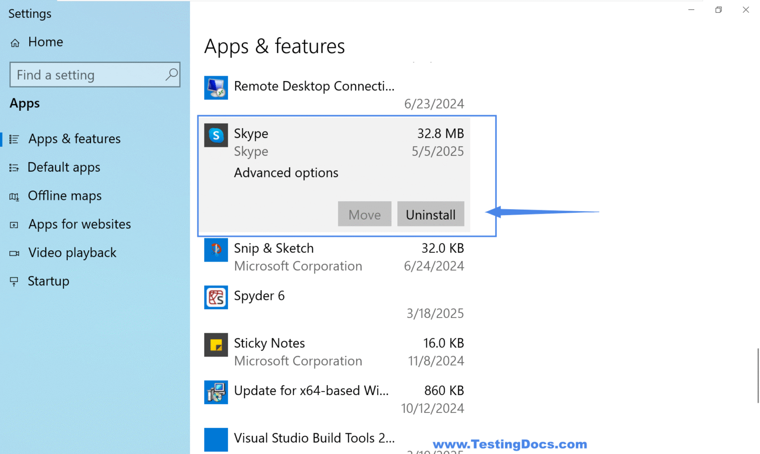 How to Uninstall the Skype App from Windows | TestingDocs