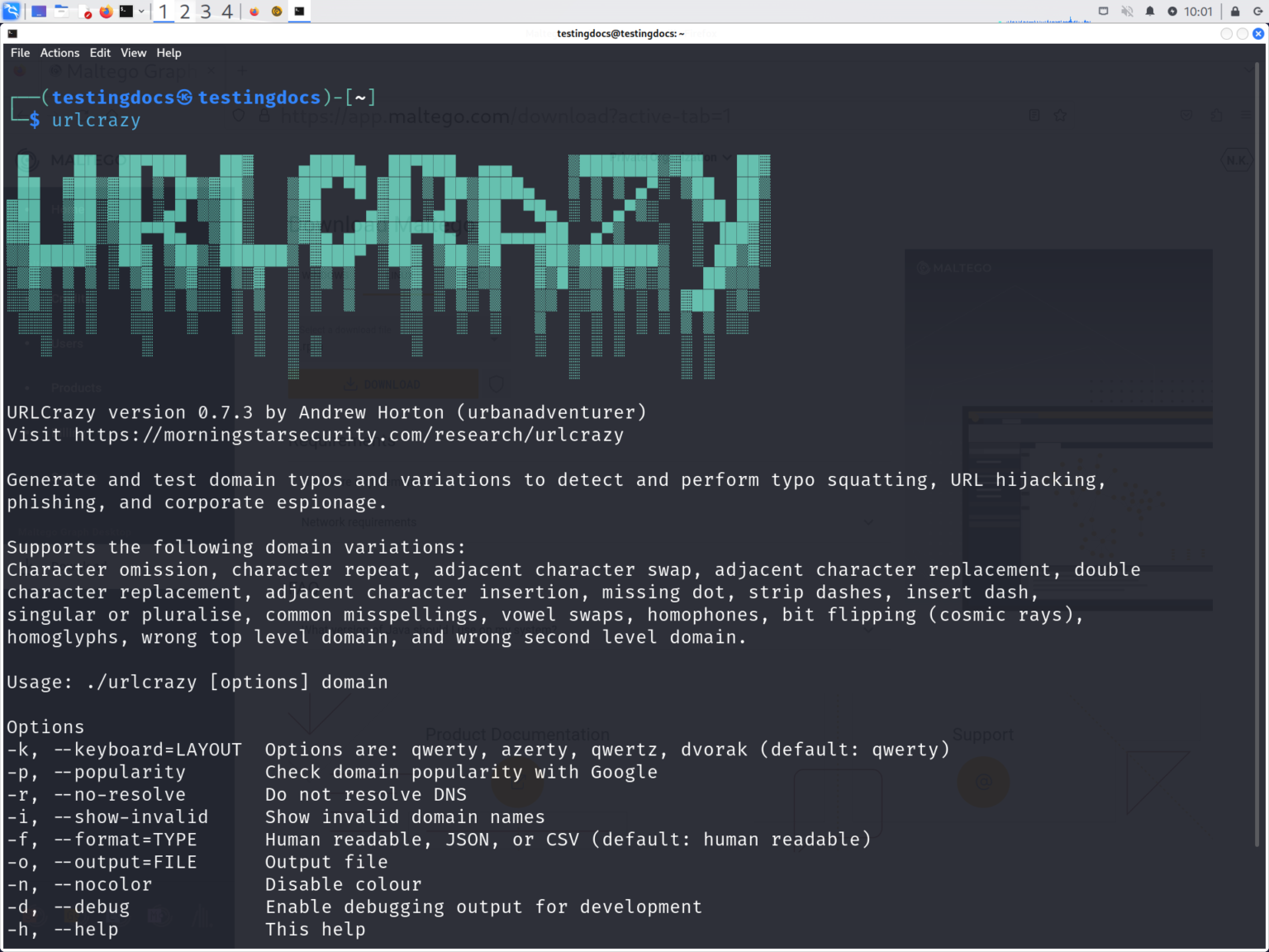 Urlcrazy Security Tool - TestingDocs