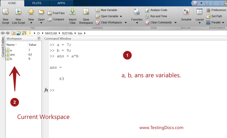 Variables In MATLAB Command Window TestingDocs