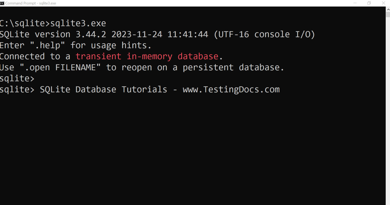 Install SQLite on Windows - TestingDocs.com