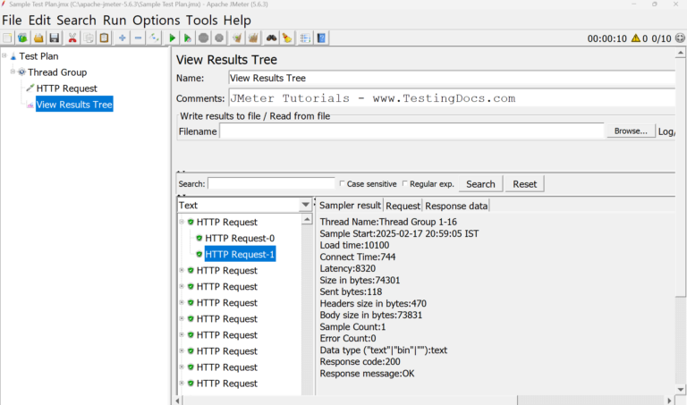 JMeter HTTP Request Sampler - TestingDocs.com