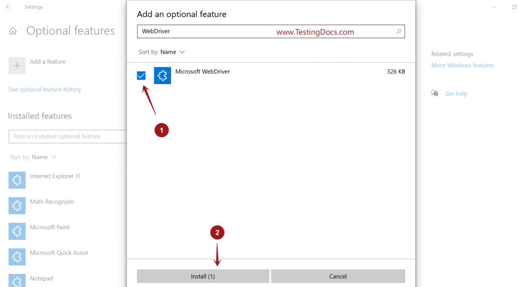Add Microsoft Webdriver on Windows - TestingDocs