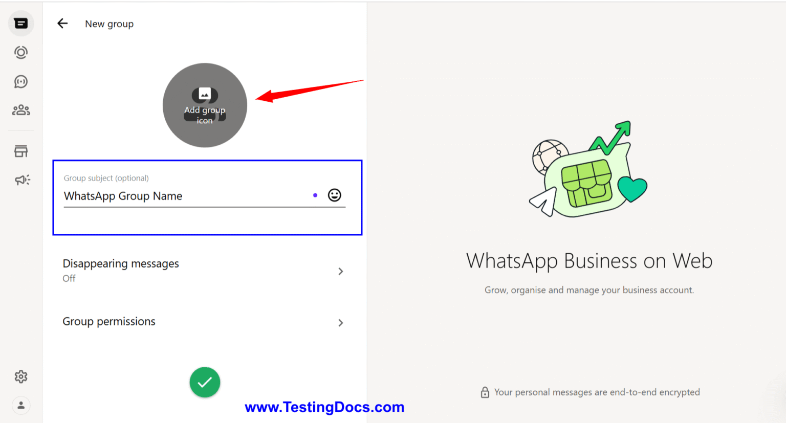 Steps to Create WhatsApp Group | TestingDocs