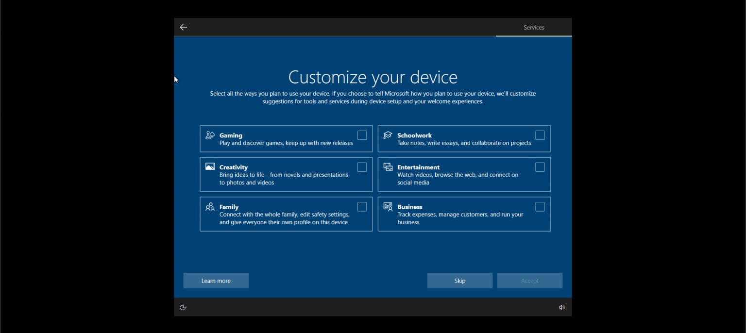 Windows Customization Settings - TestingDocs