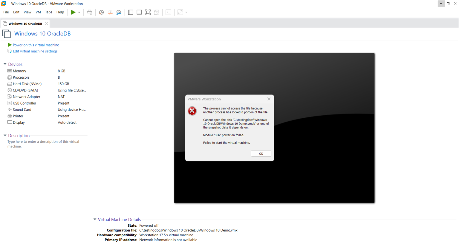How to fix: Failed to start the Virtual machine - TestingDocs